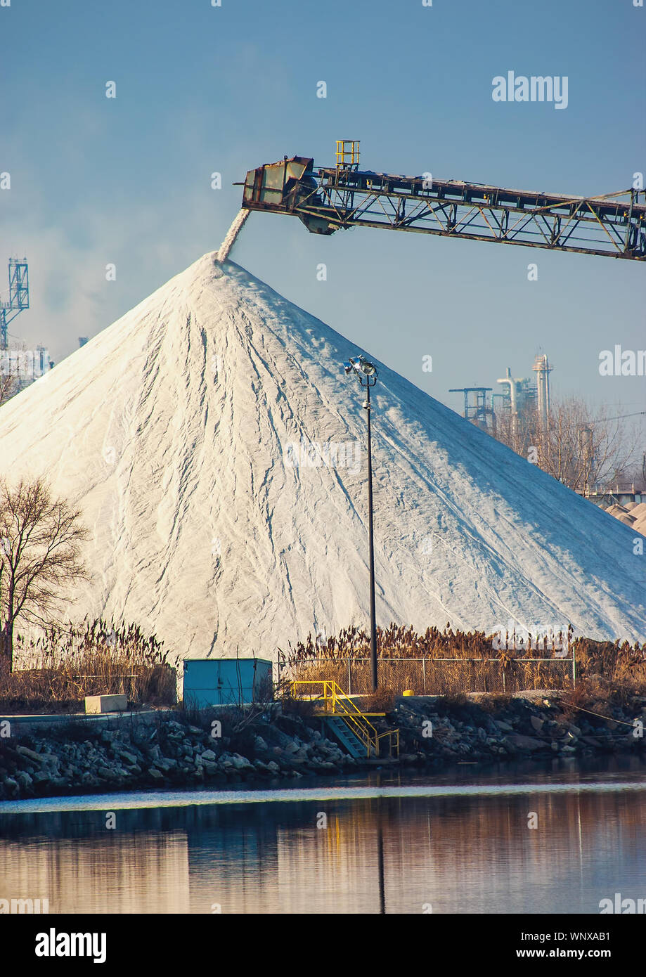 Unloading rock salt for winter in Detroit Stock Photo - Alamy