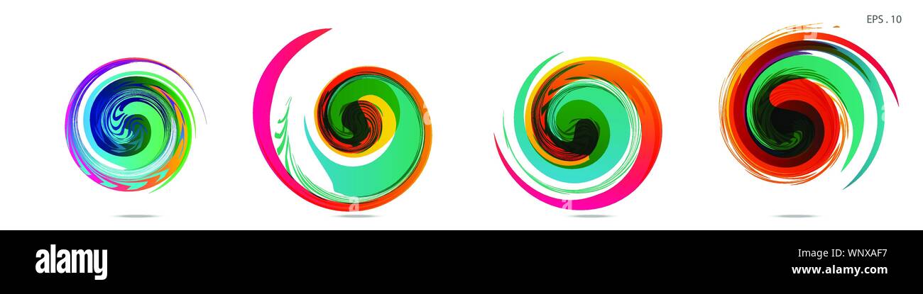 Collection of modern abstract graphic elements. Vortex vector ...