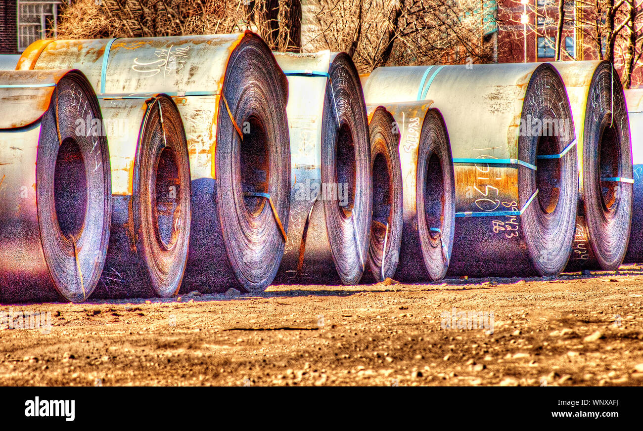 Steel Coil Warehouse Hdr Stock Photo - Alamy