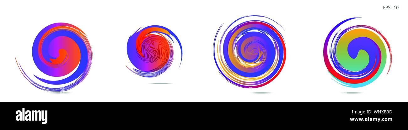 Collection of modern abstract graphic elements. Vortex vector ...