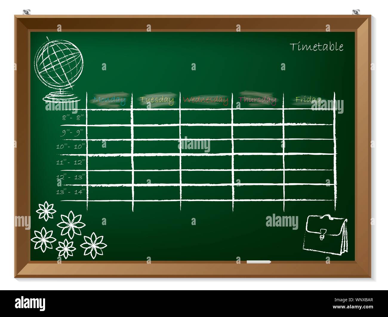 Timetable hand drawn on chalkboard Stock Vector Image & Art - Alamy