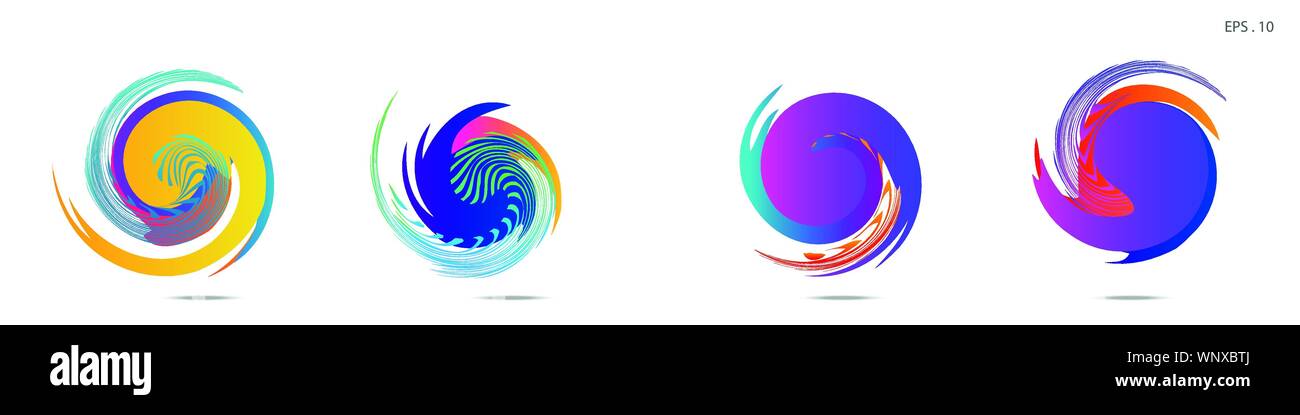 Collection of modern abstract graphic elements. Vortex vector ...