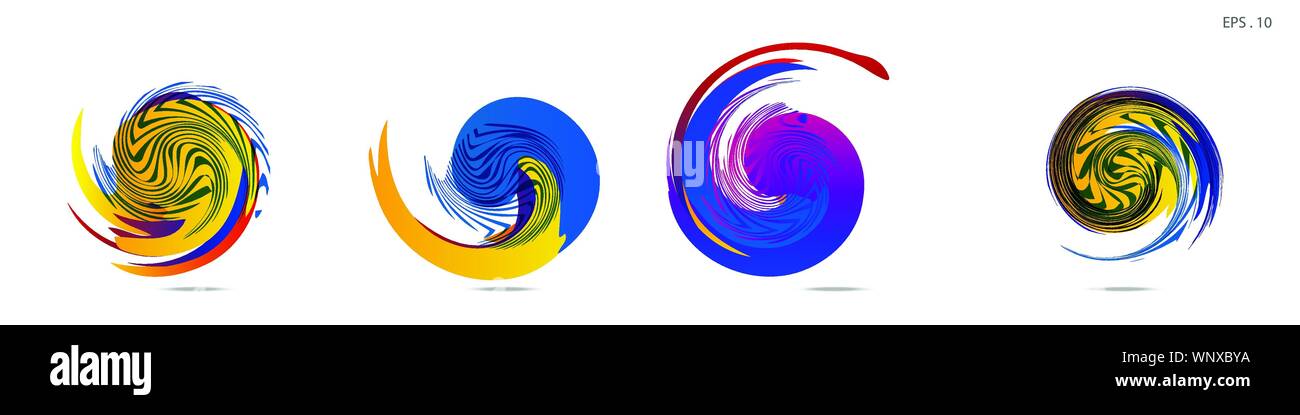 Collection of modern abstract graphic elements. Vortex vector ...