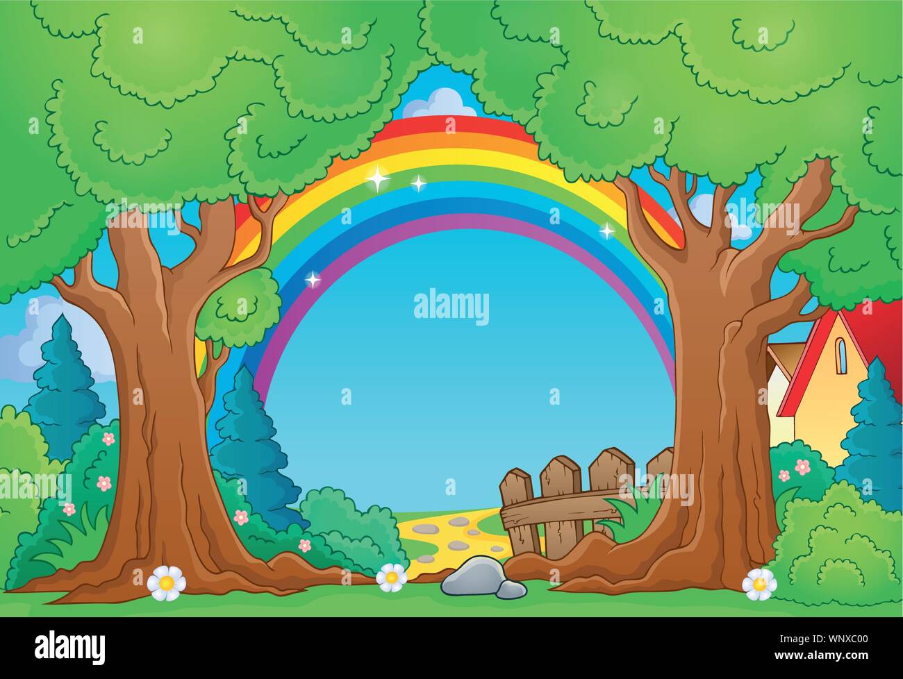 Tree theme landscape 4 Stock Vector Image & Art - Alamy