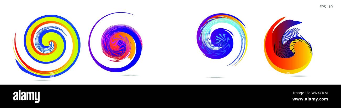 Collection of modern abstract graphic elements. Vortex vector ...