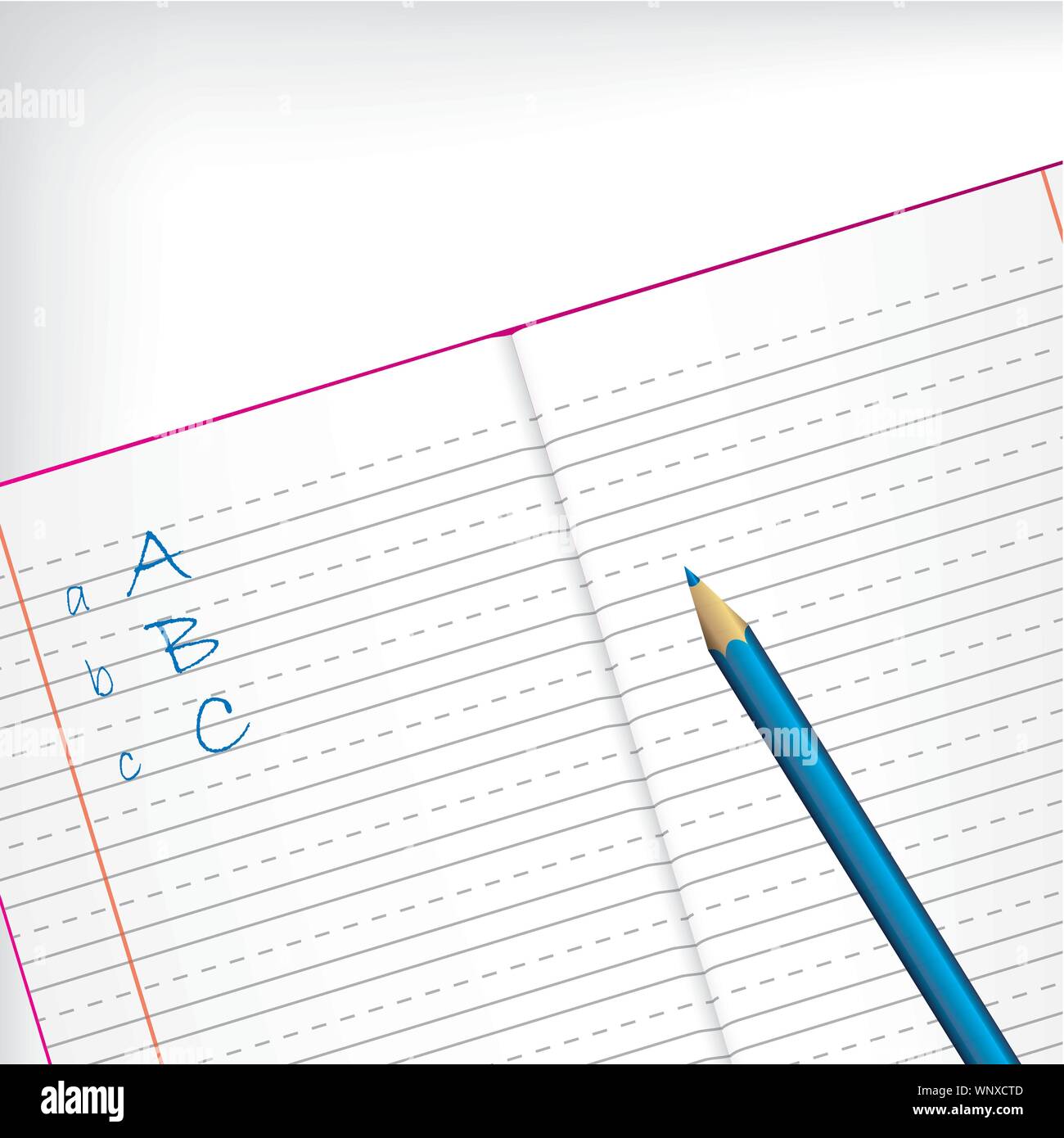 First grade copybook with pencil Stock Vector Image & Art - Alamy