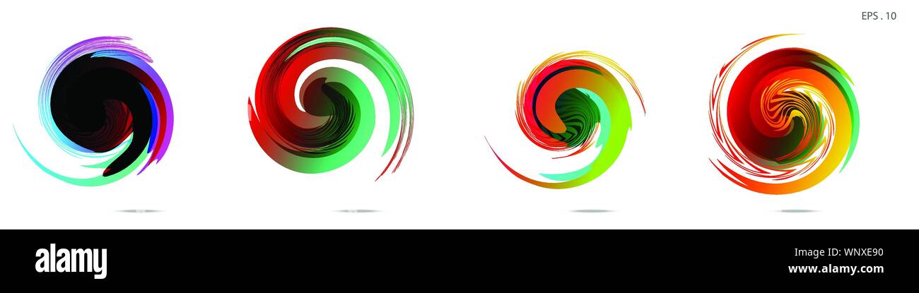 Collection of modern abstract graphic elements. Vortex vector ...