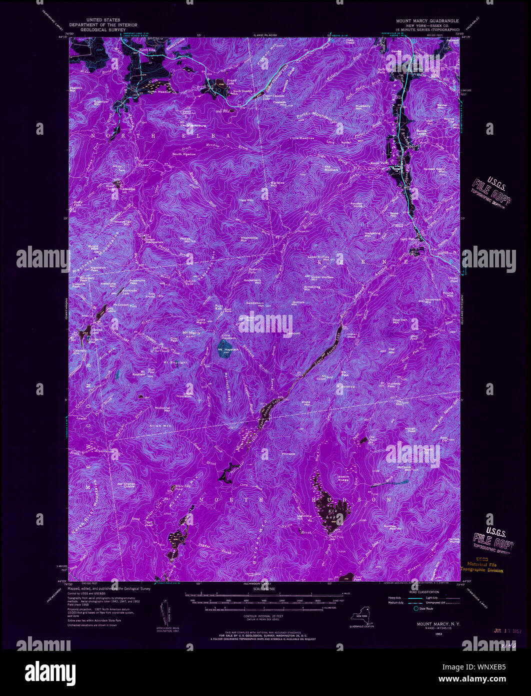 New York NY Mount Marcy 130708 1953 62500 Inverted Restoration Stock ...