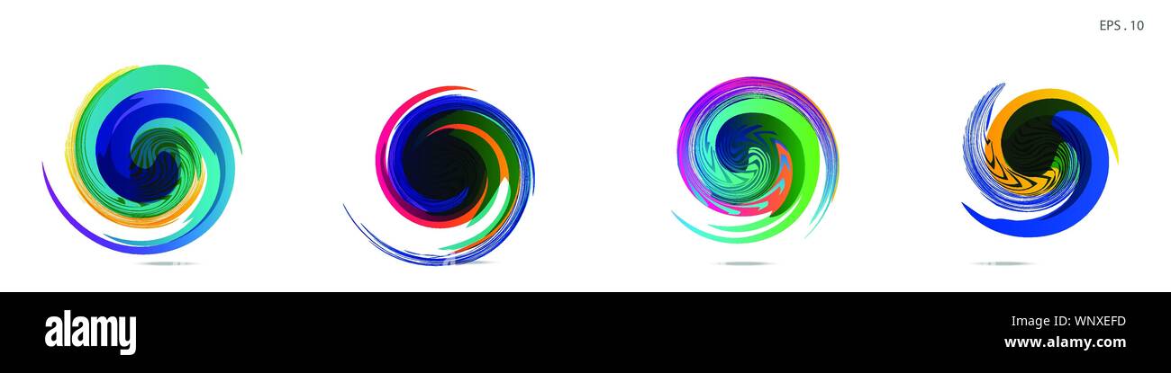 Collection of modern abstract graphic elements. Vortex vector ...