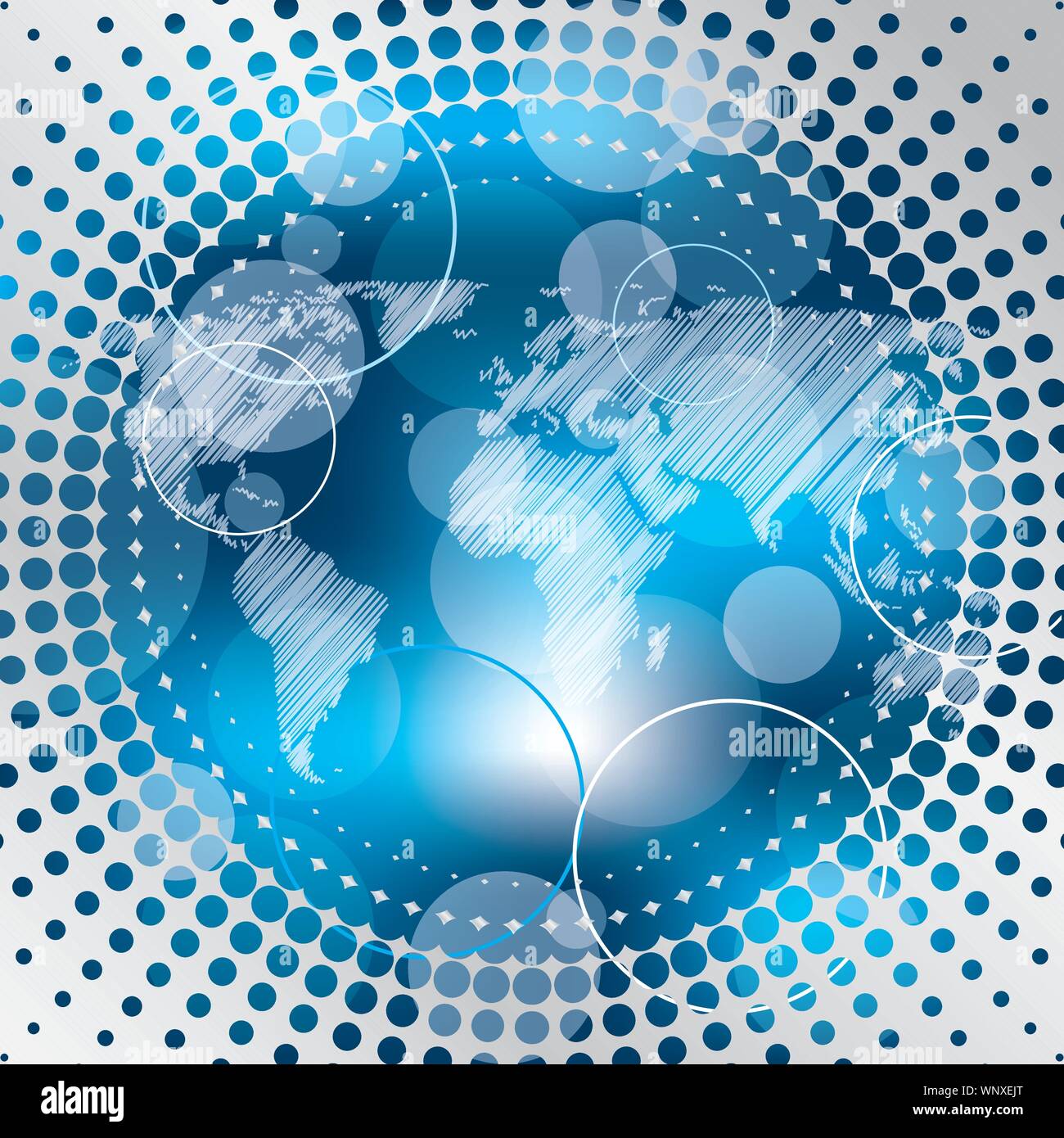 Abstract halftone background design with scribbled map Stock Vector ...