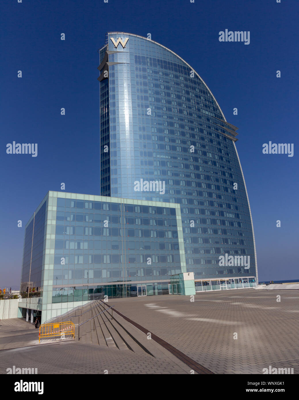 Barcelona, Spain - February 21, 2019 - Exterior of the W Hotel in the ...