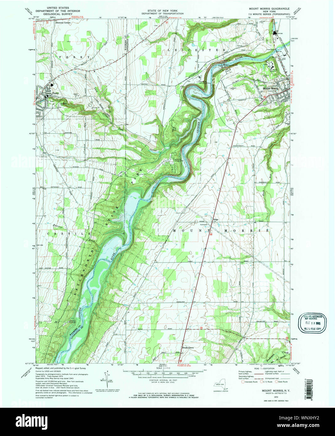 Map of mount morris new york Cut Out Stock Images & Pictures - Alamy
