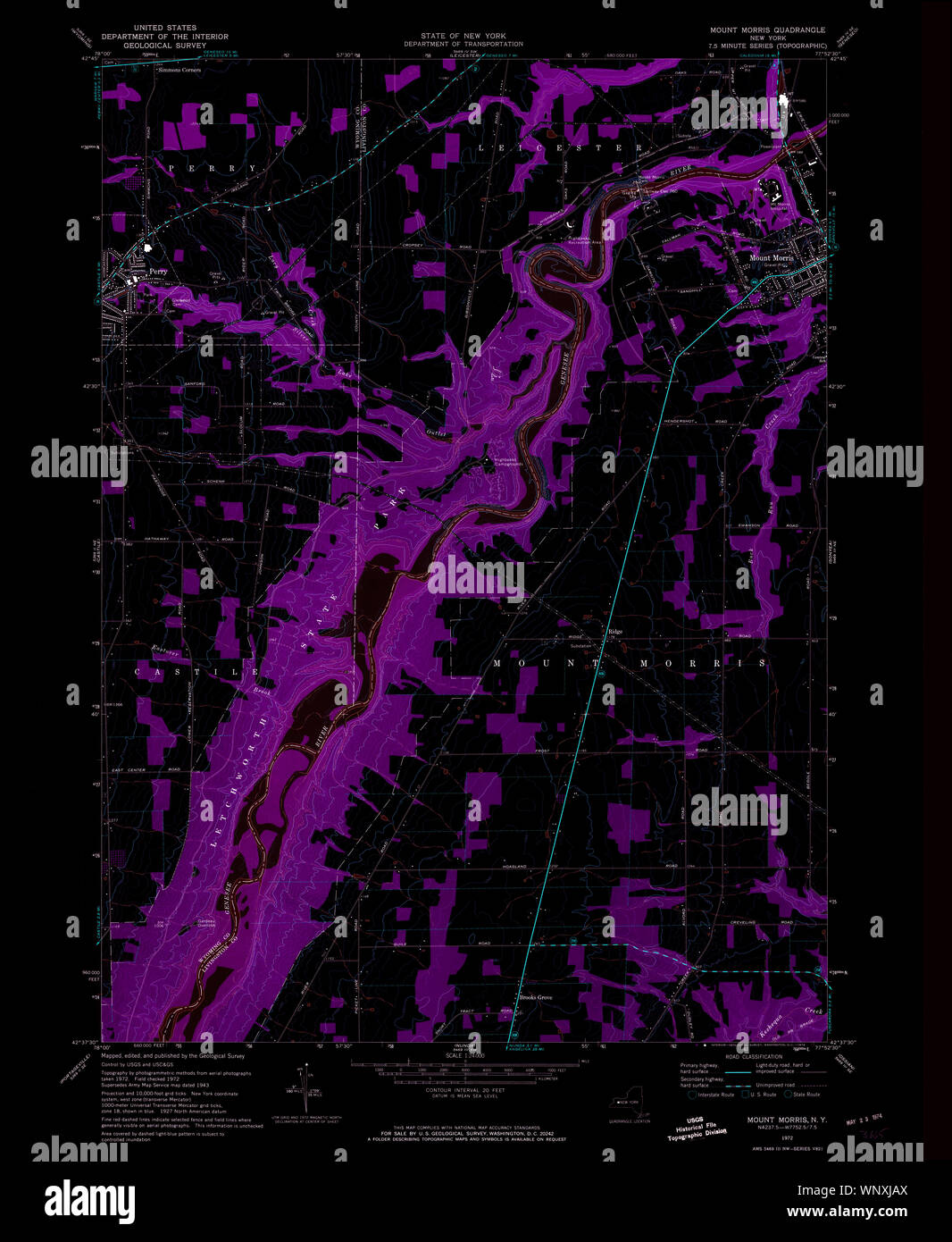 Map of mount morris hi-res stock photography and images - Alamy