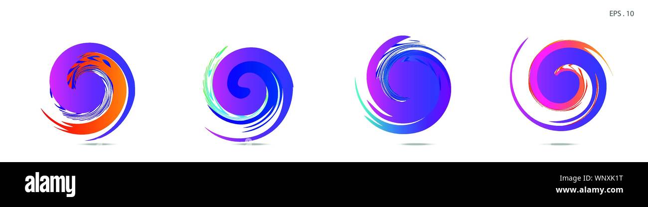 Collection of modern abstract graphic elements. Vortex vector ...