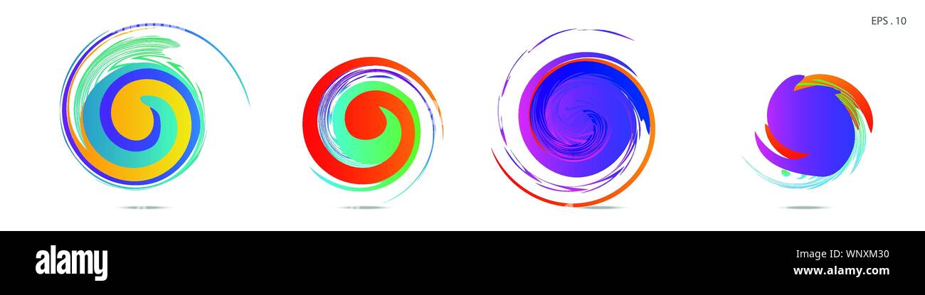 Collection of modern abstract graphic elements. Vortex vector ...