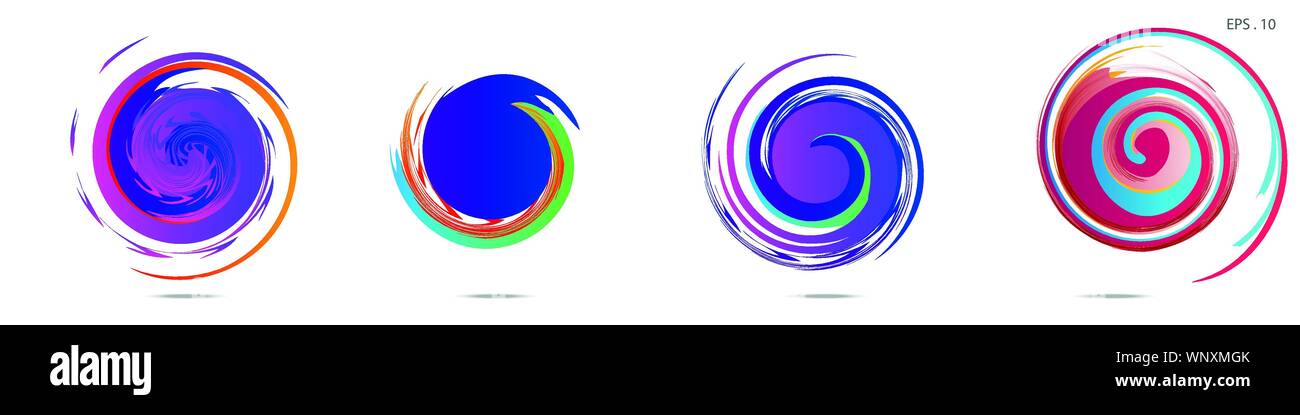 Collection of modern abstract graphic elements. Vortex vector ...