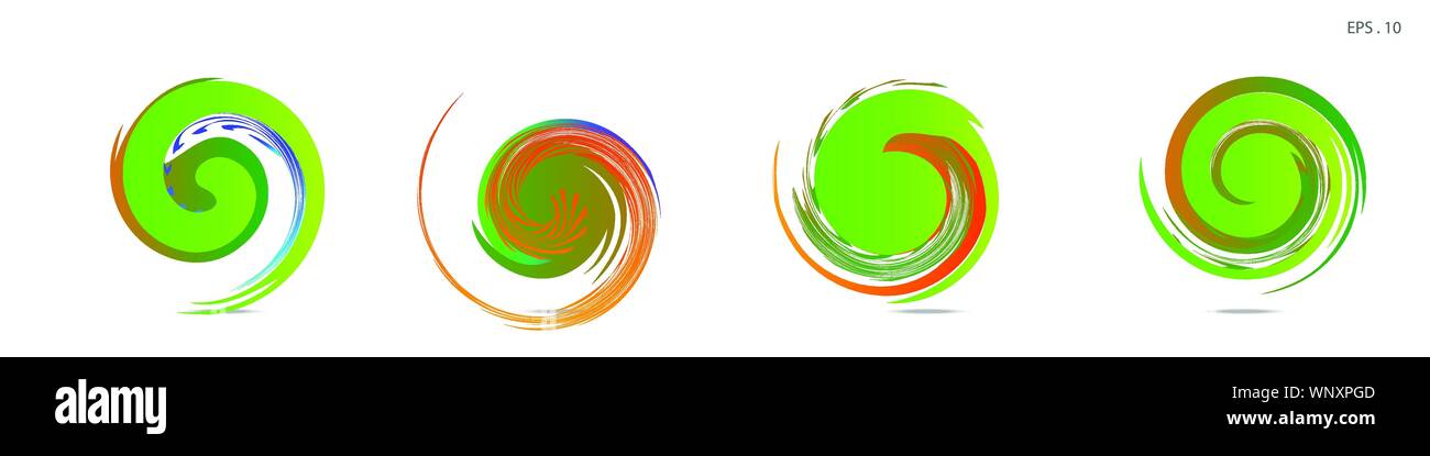 Collection of modern abstract graphic elements. Vortex vector ...