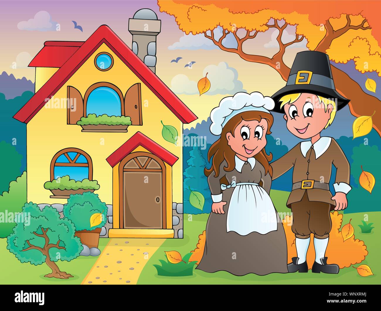 Thanksgiving pilgrim theme 5 Stock Vector Image & Art - Alamy