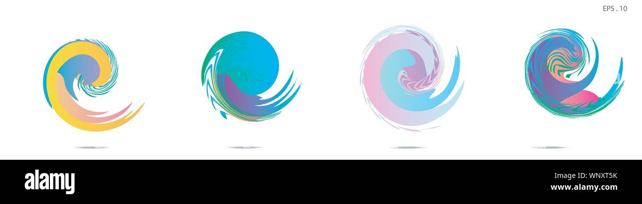 Collection of modern abstract graphic elements. Vortex vector ...