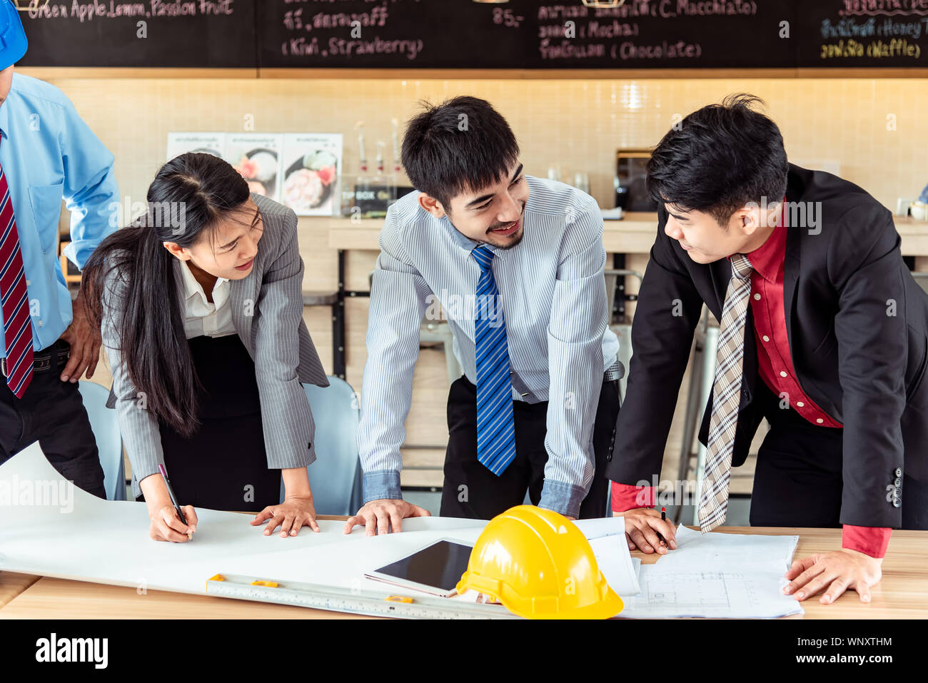 Team of Businessman /engineering in construction renovate building site ...