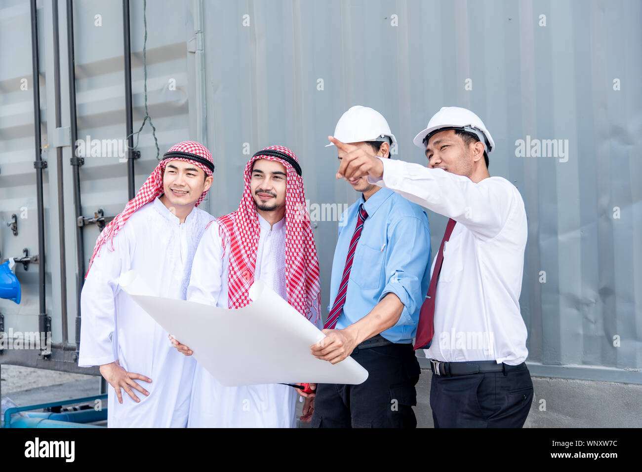 Teamwork of Arab Businessman and engineers for economic cooperation ...