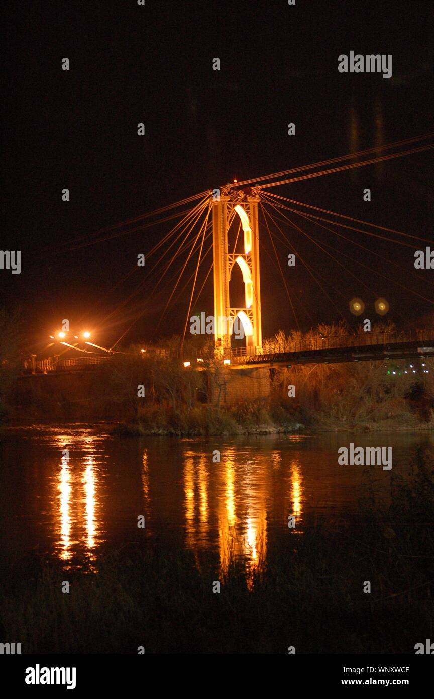 Bridge at night Stock Photo - Alamy