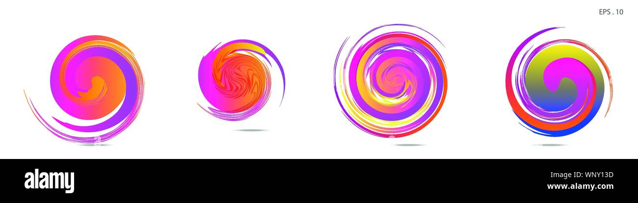 Collection of modern abstract graphic elements. Vortex vector ...