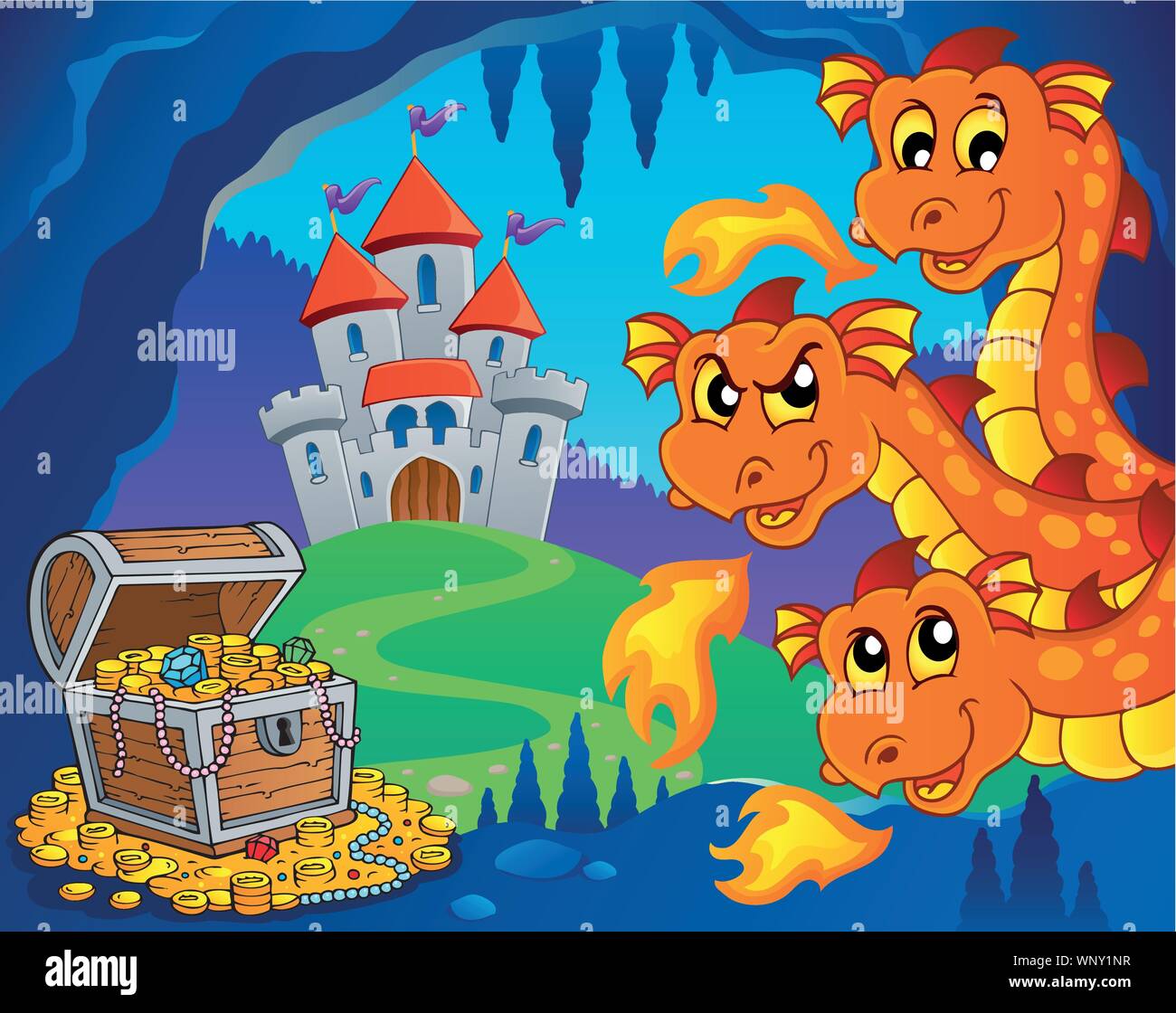 Fairy tale image with dragon 5 Stock Vector Image & Art - Alamy