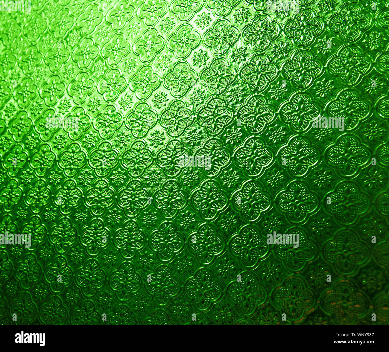 Green glass pattern on wall with lighting .Decoration for background ...