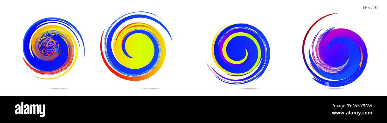 Collection of modern abstract graphic elements. Vortex vector ...