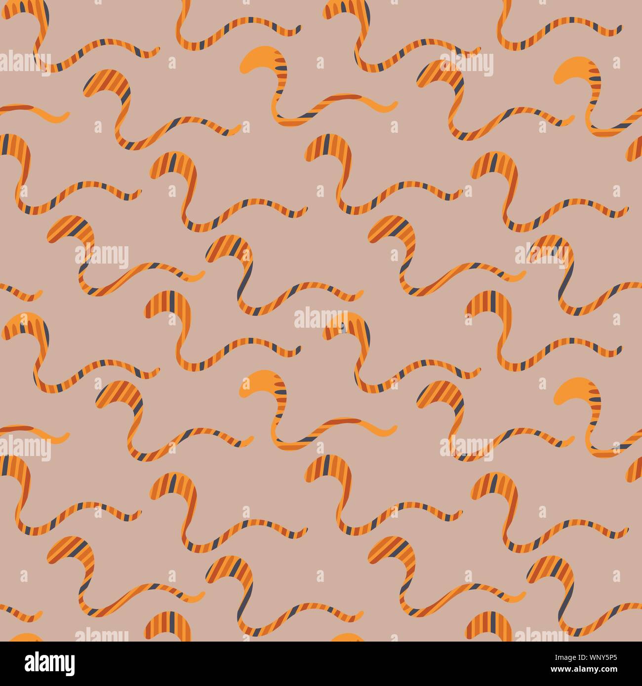 seamless vector pattern background with striped golden snakes Stock ...