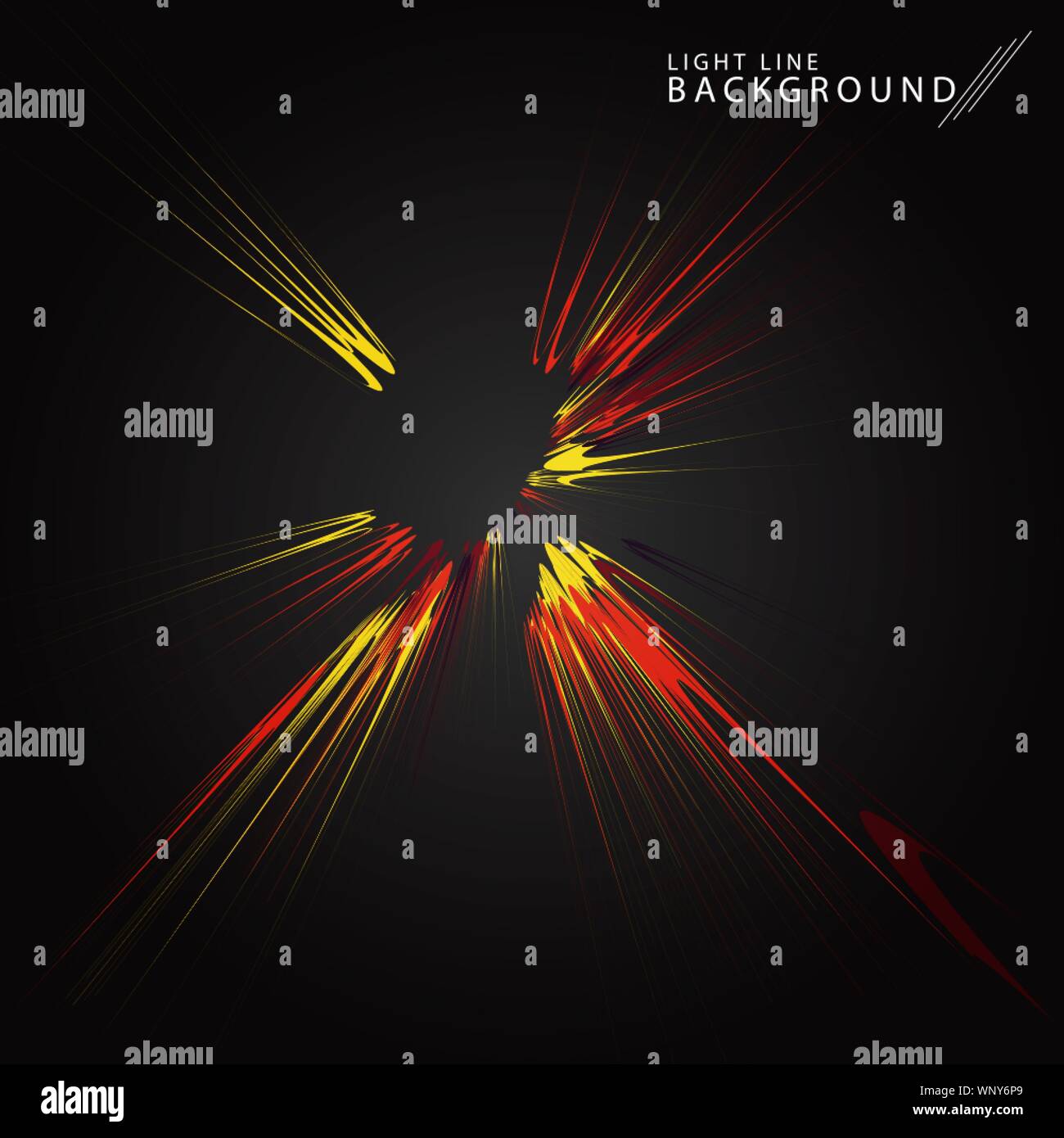 Colorful fireworks radiating, lines. Vector illustration.Dynamic style ...