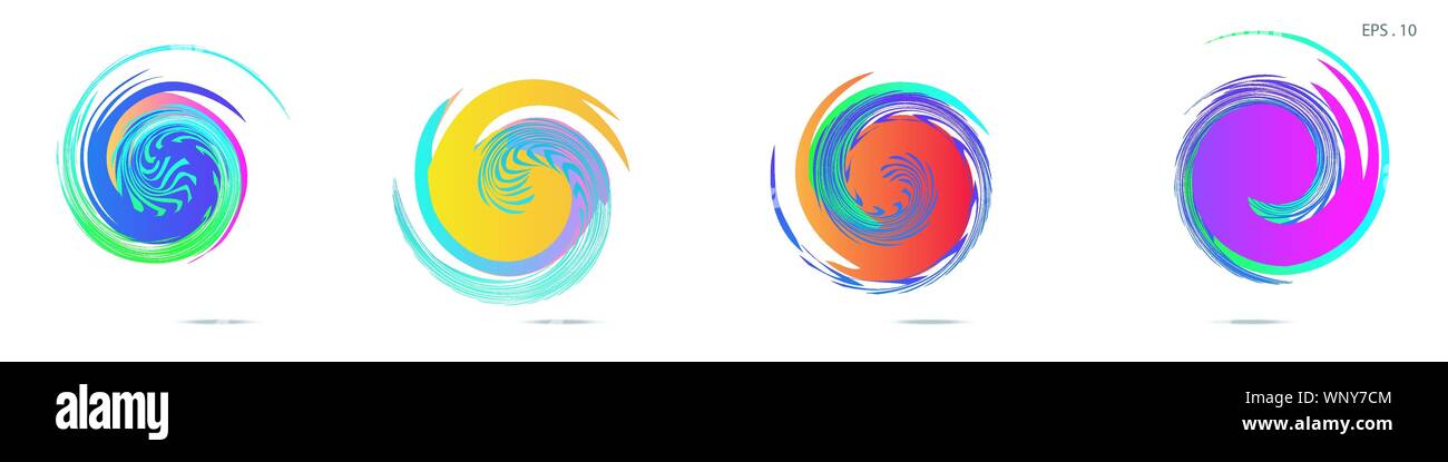 Collection of modern abstract graphic elements. Vortex vector ...