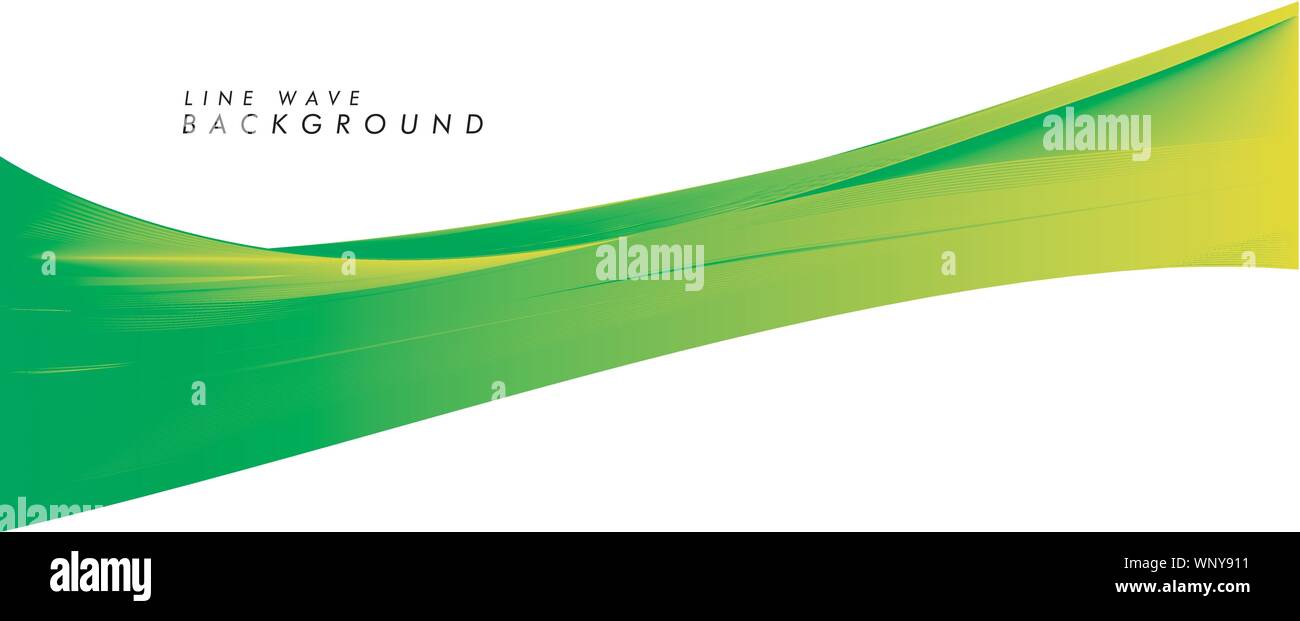 vector modern abstract green line wave background in eps 10 Stock ...