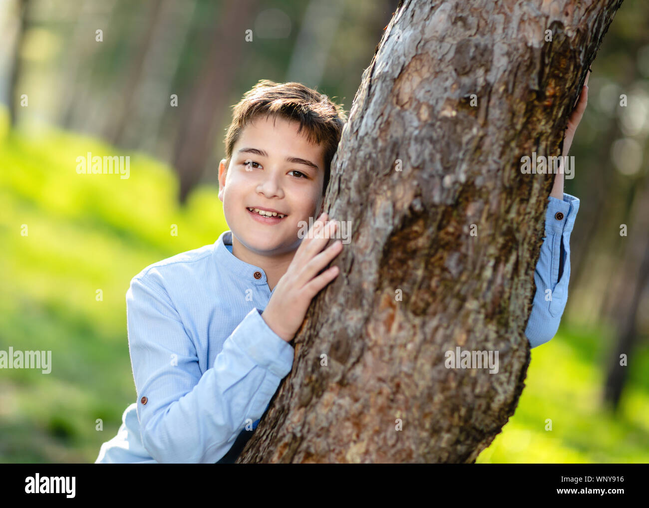 Portrait of young boy outdoor Stock Photo - Alamy