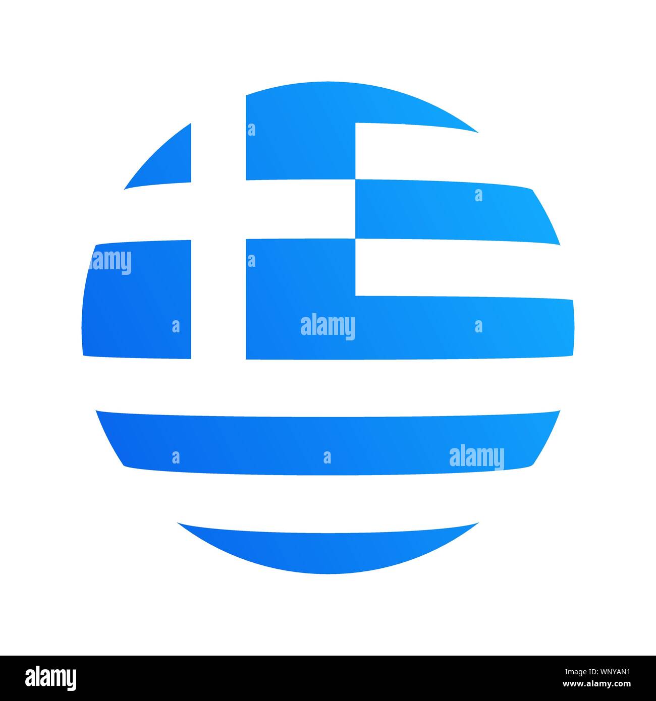 Round icon with flag of Greece - Vector design template isolated on ...