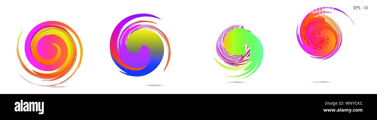 Collection of modern abstract graphic elements. Vortex vector ...