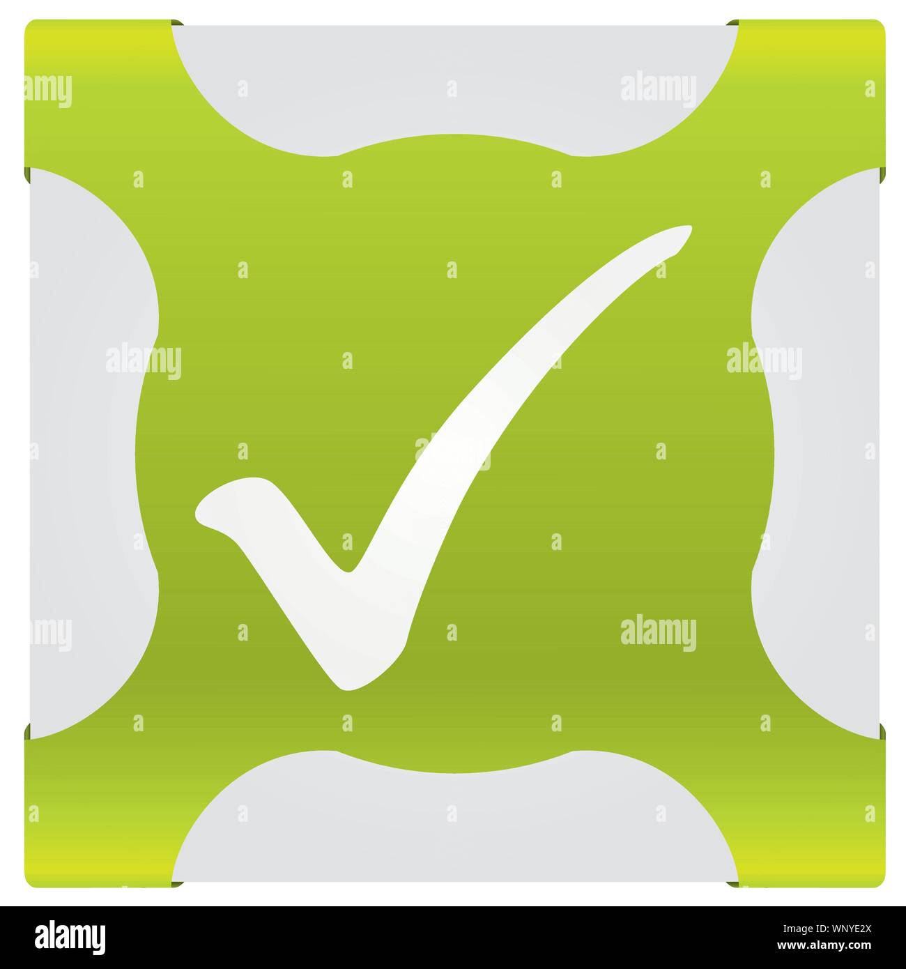 Check symbol on corner ribbon Stock Vector Image & Art - Alamy