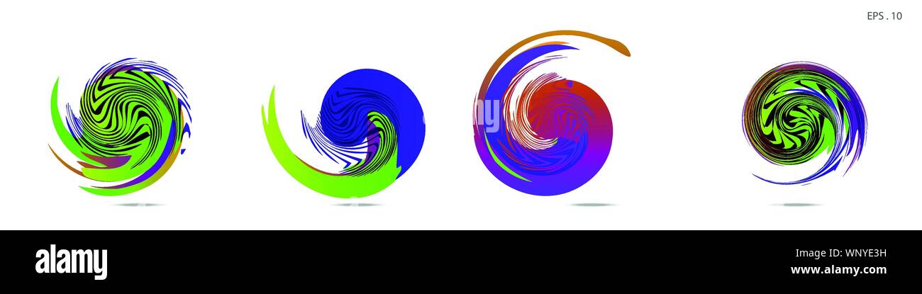Collection of modern abstract graphic elements. Vortex vector ...