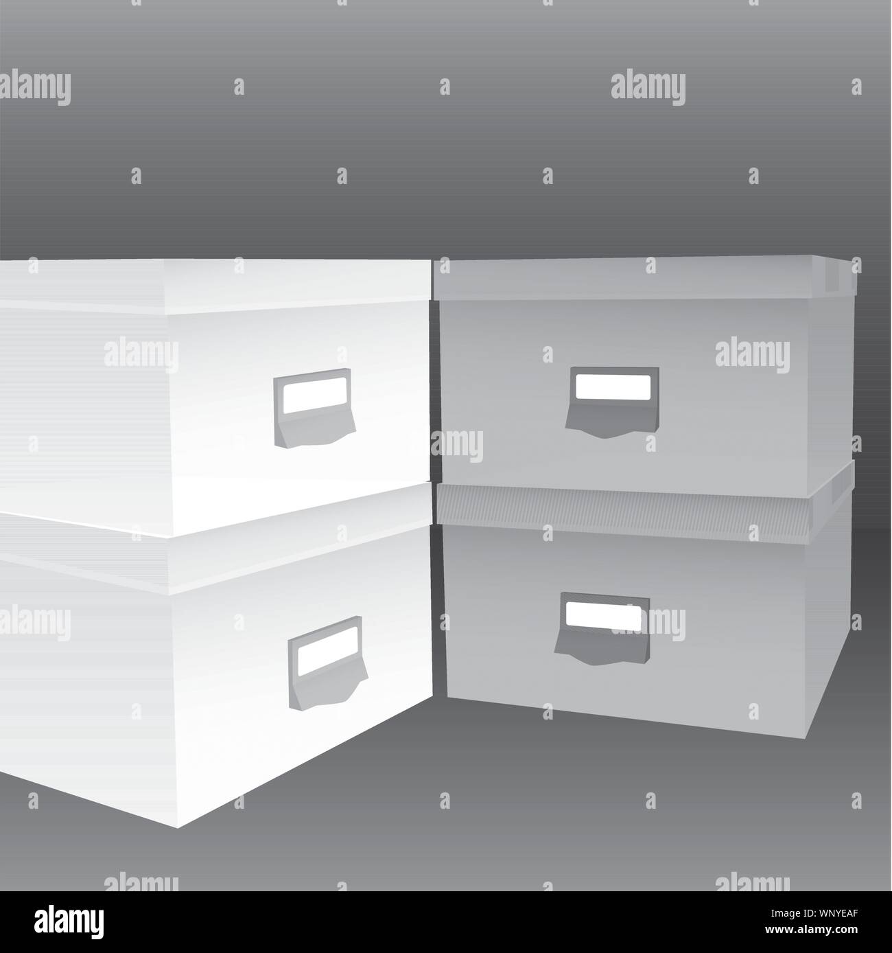 3d illustration of closed boxes Stock Vector Image & Art - Alamy
