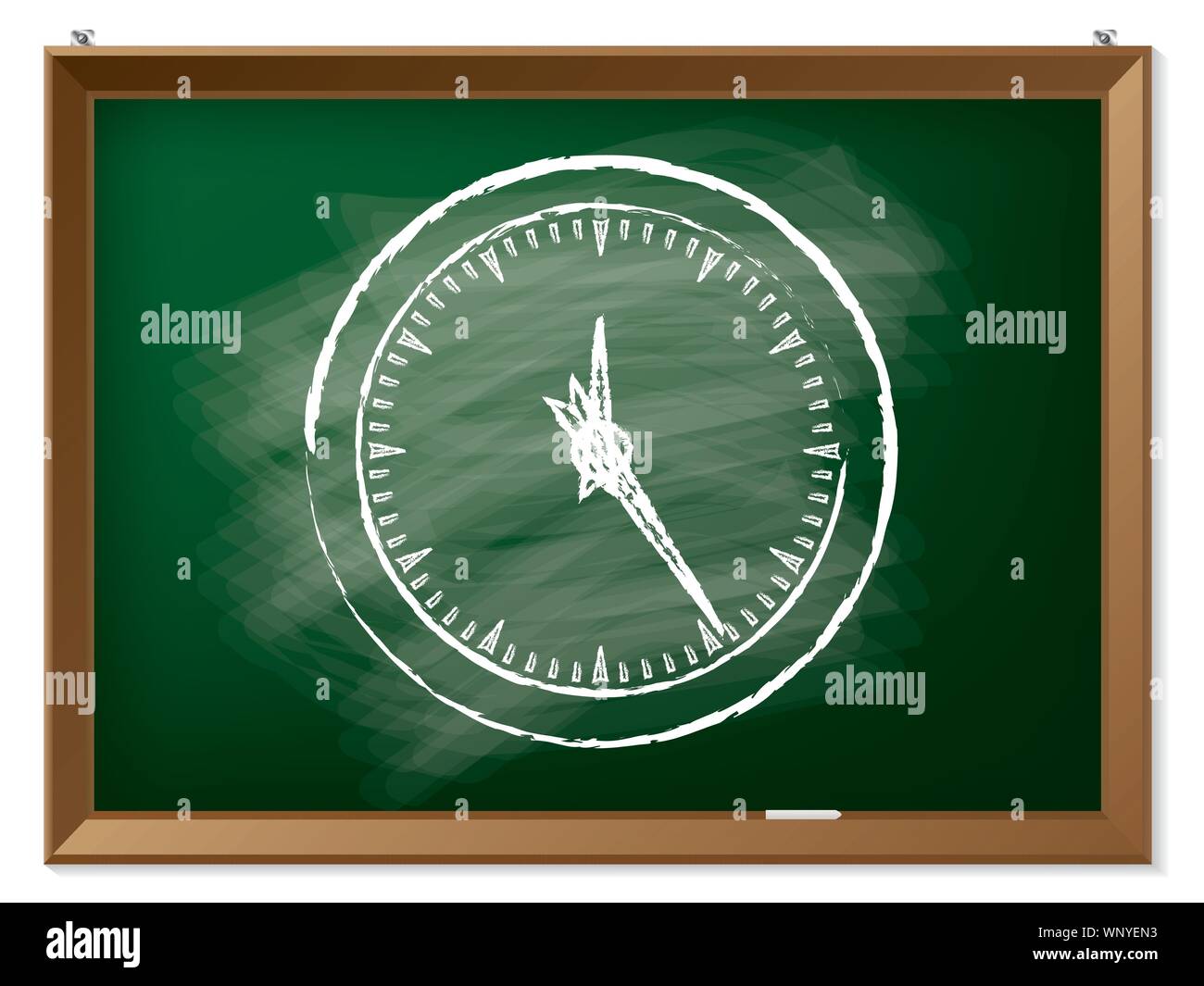 Alarm clock on blackboard Cut Out Stock Images & Pictures - Alamy