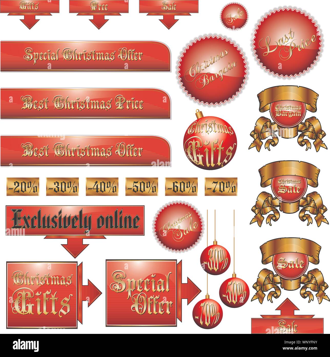 Christmas Advertising Set Stock Vector Image & Art - Alamy