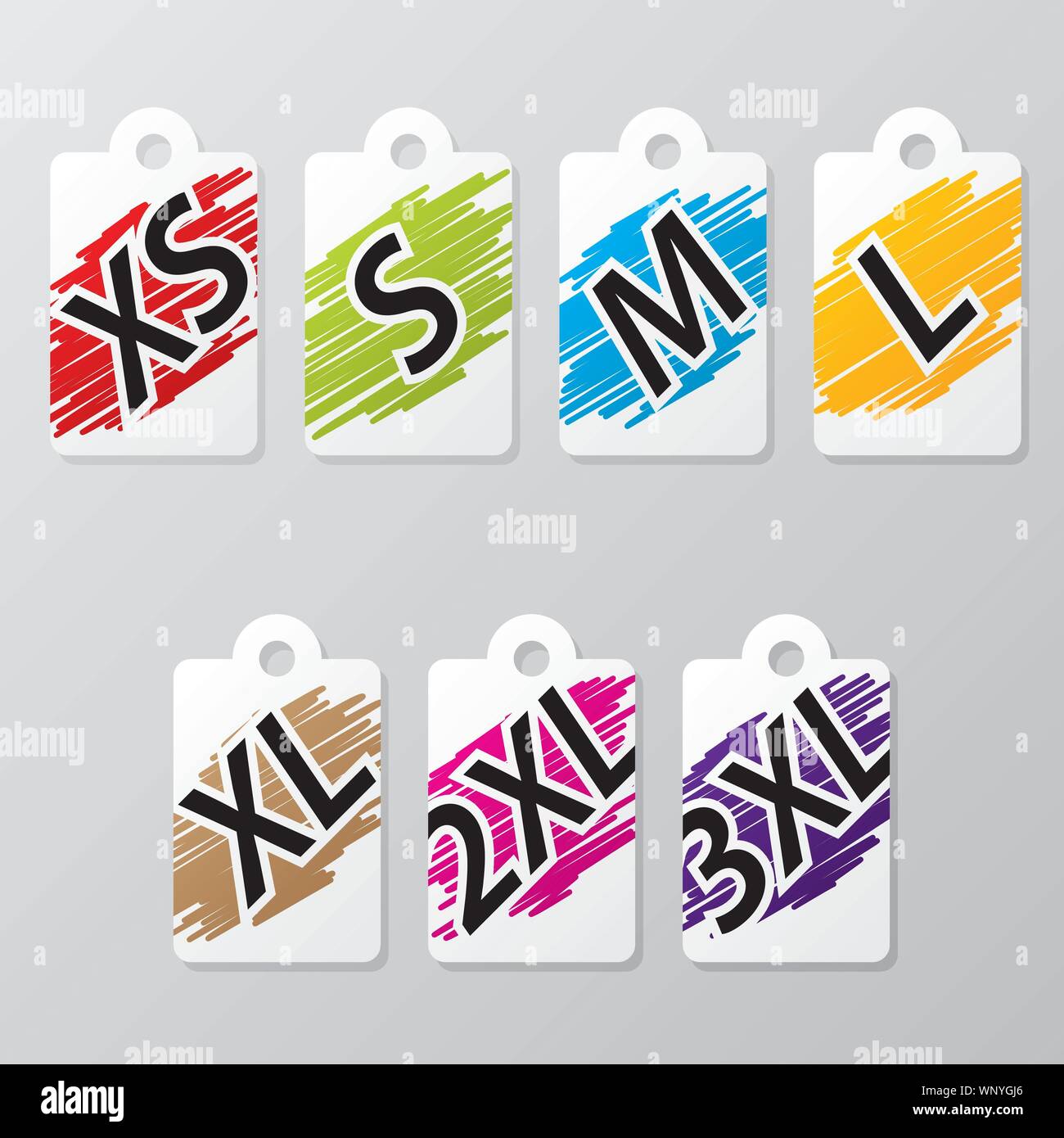 Labels for shops showing cloth sizes Stock Vector Image & Art - Alamy