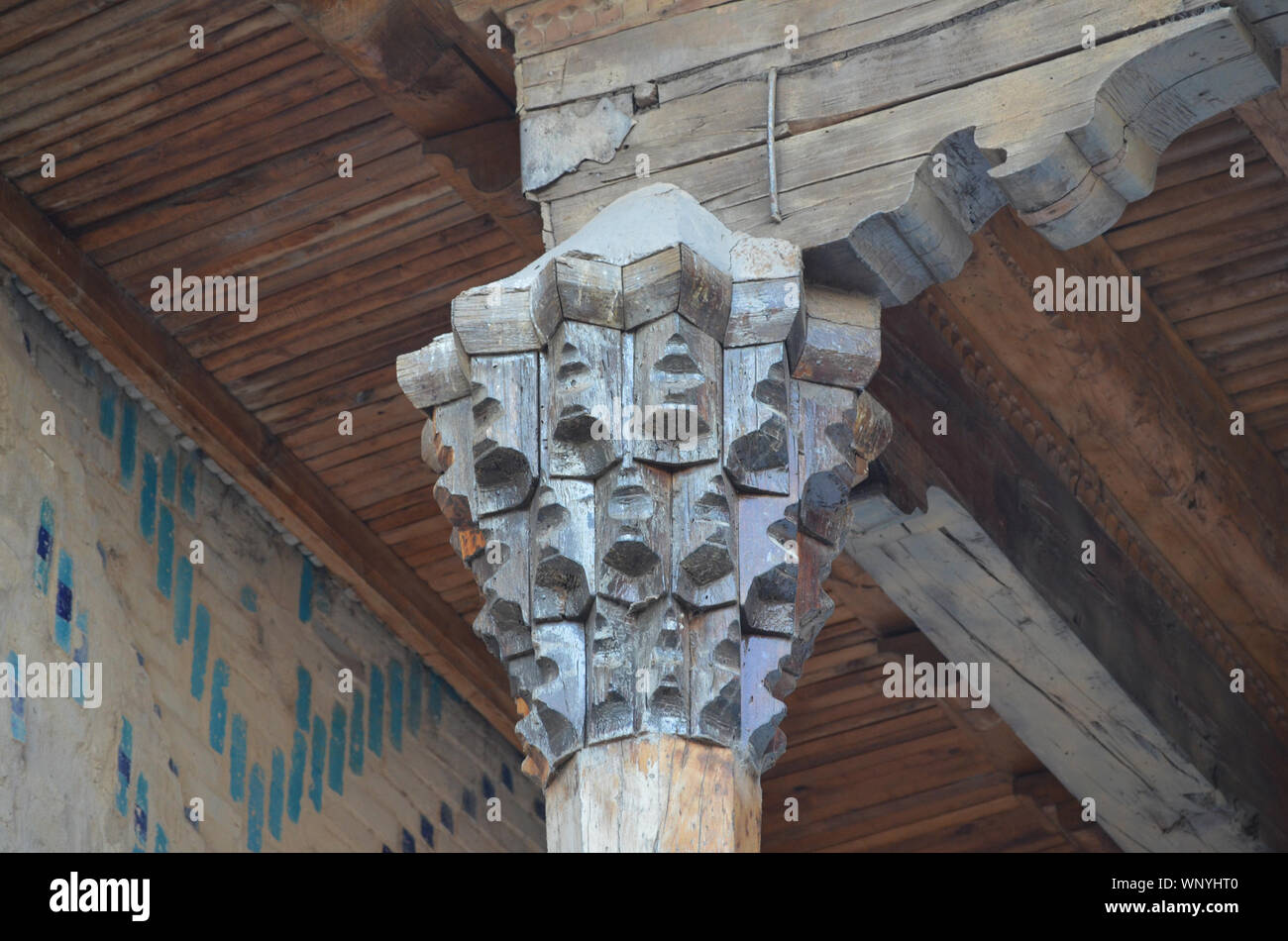Wooden columns at the mosque within Hazrat-i Imam Complex, Shakhrisabz ...