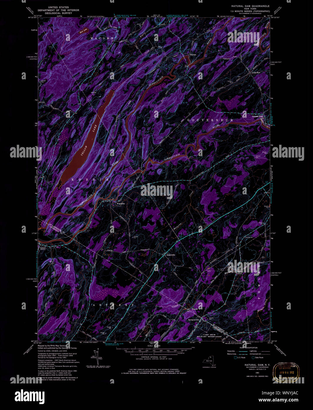 New York NY Natural Dam 130773 1961 24000 Inverted Restoration Stock ...