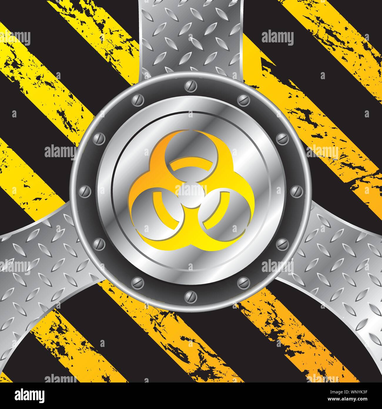 Industrial background design with bio hazard sign Stock Vector Image ...