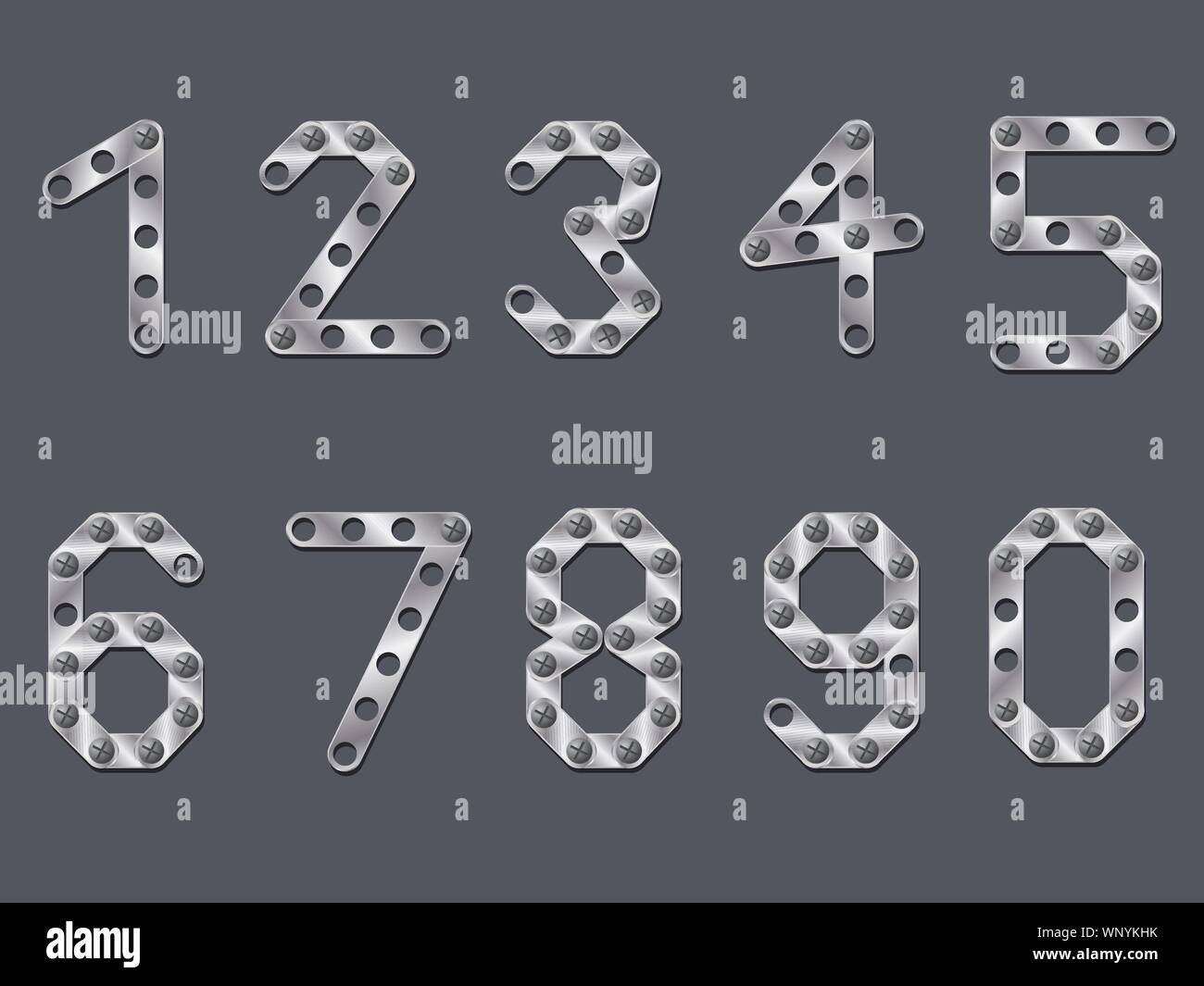 Drilled metallic numbers Stock Vector Image & Art - Alamy