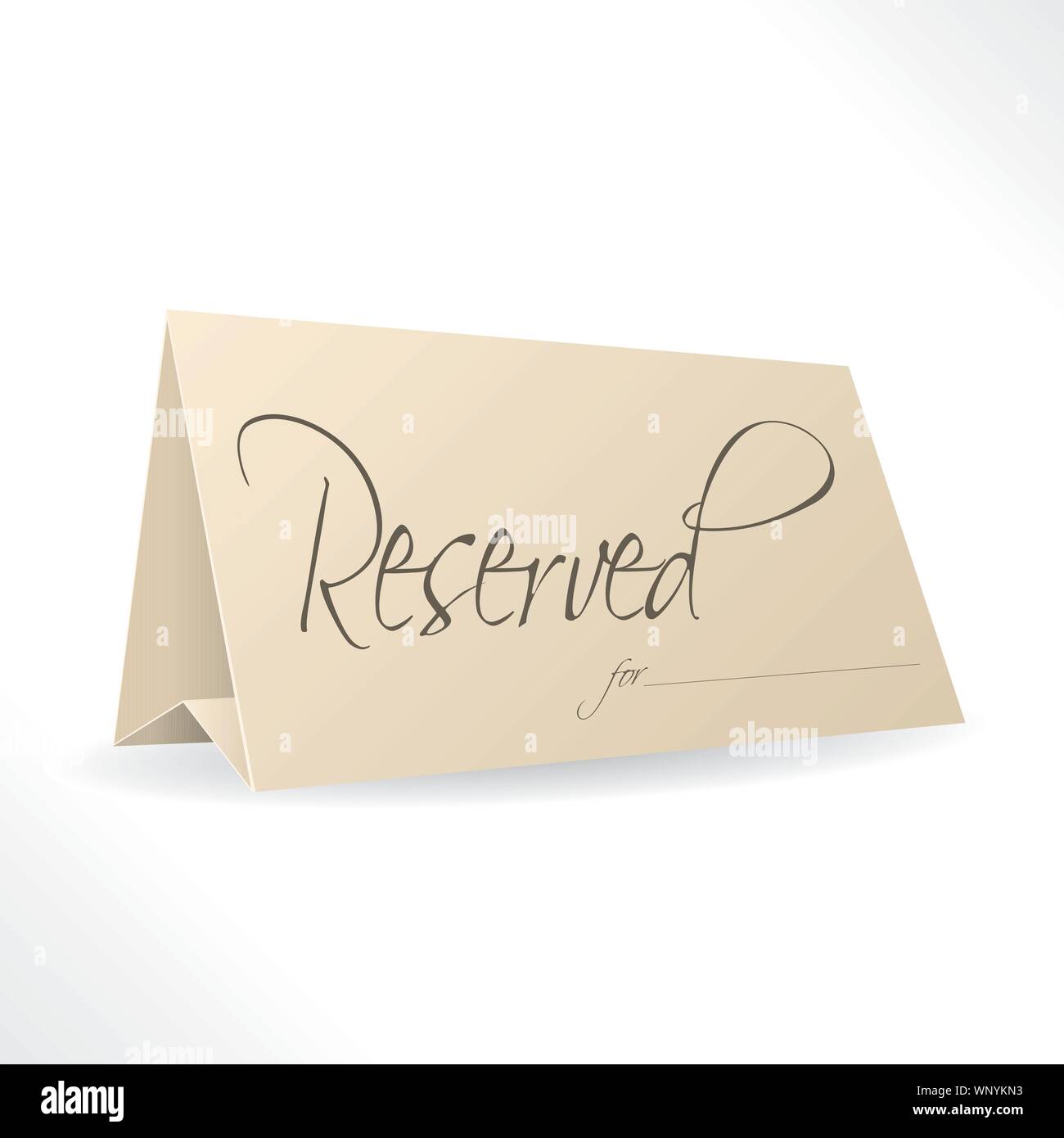 Reserved note with place for name Stock Vector Image & Art - Alamy