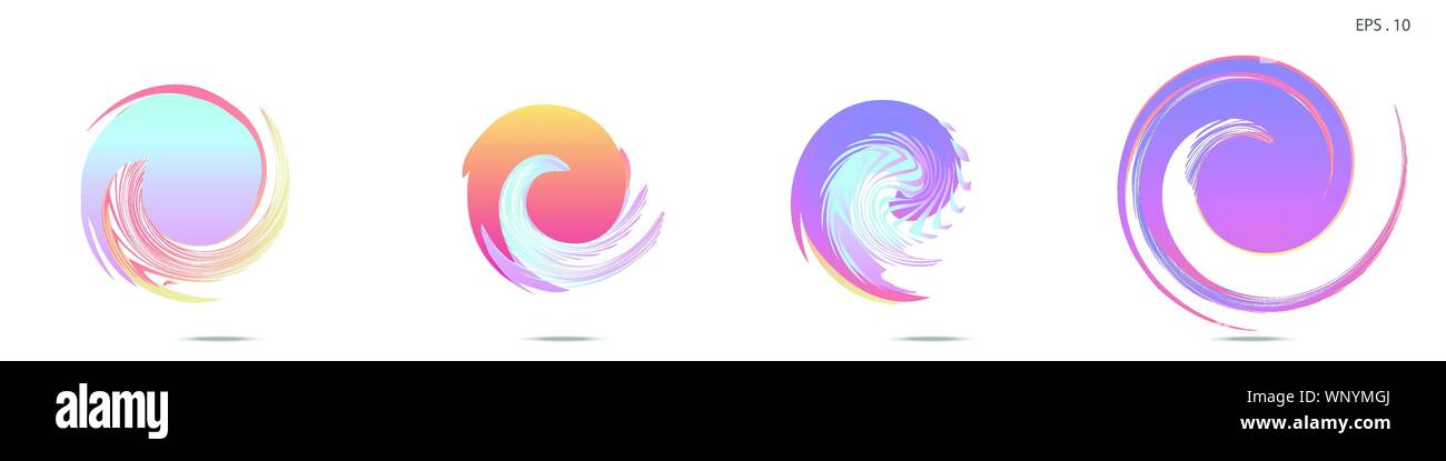 Collection of modern abstract graphic elements. Vortex vector ...