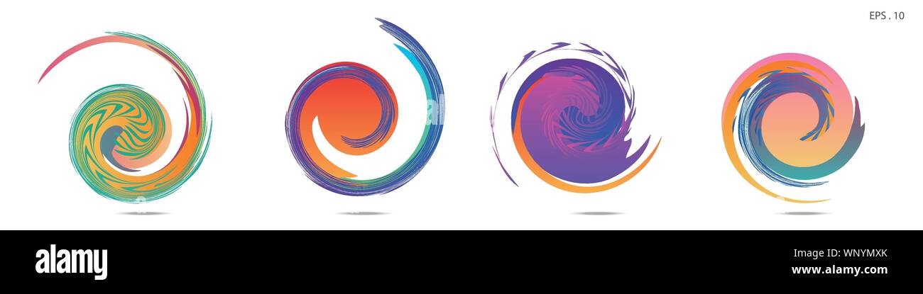 Collection of modern abstract graphic elements. Vortex vector ...